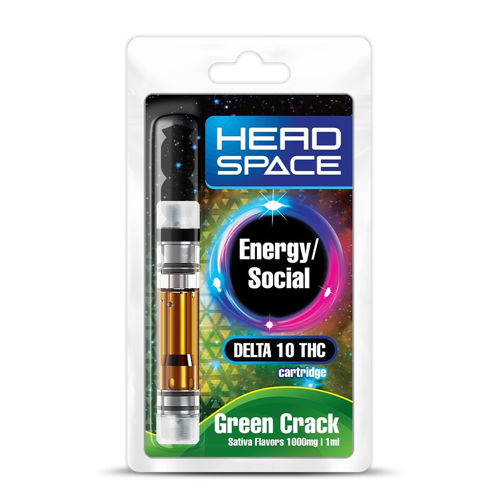 Delta 10 THC 1000mg Vape Cartridge - Green Crack – HeadSpaceCBD.Net